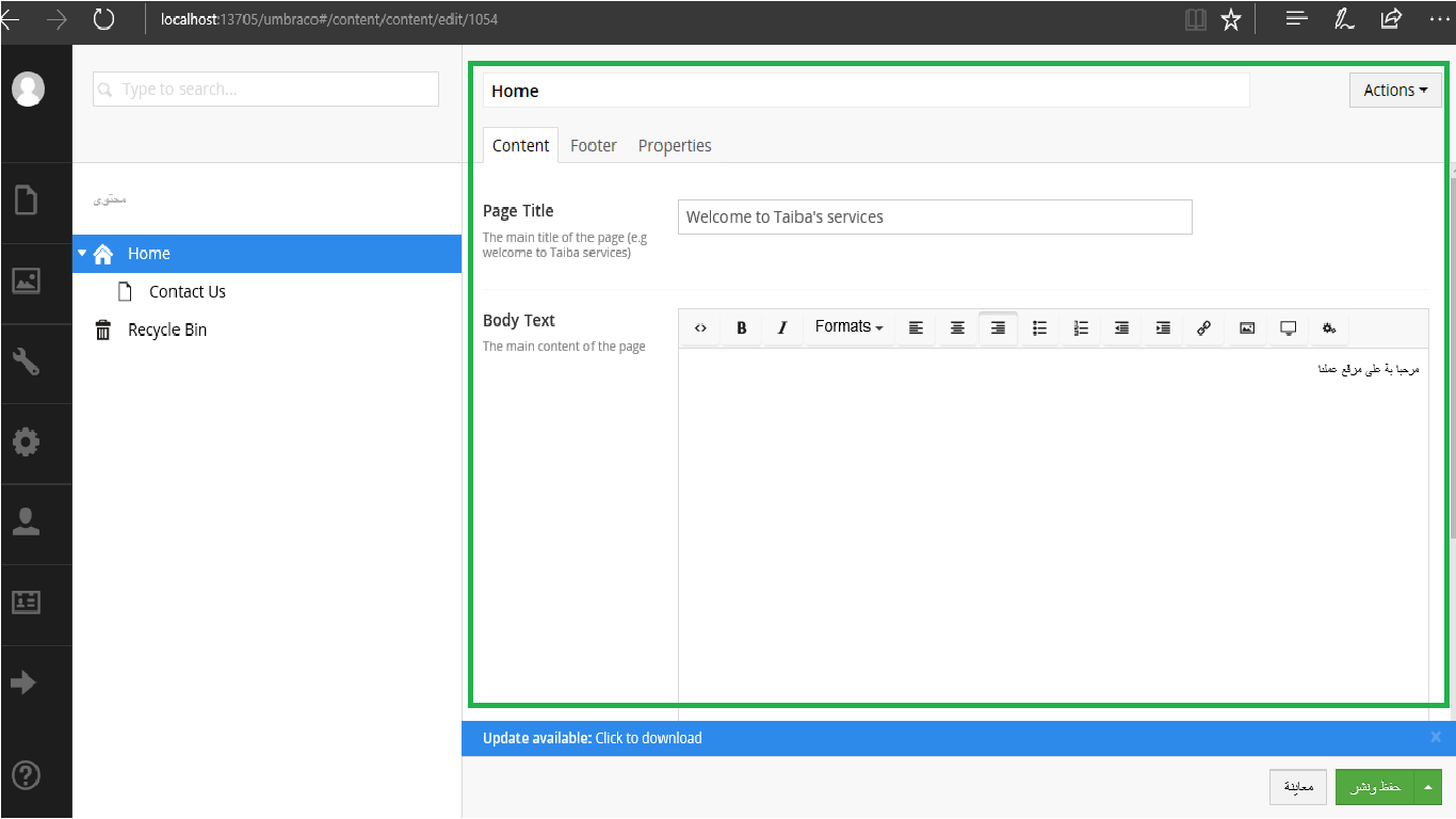 how to change the company logo in umbraco
